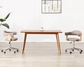 vidaXL Otočné jídelní židle 2 ks ohýbané dřevo a textil [3054896] Barva: taupe