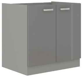 Dolní kuchyňská skříňka 80 D 2F BB Pleitton (lesk šedý). 1015561