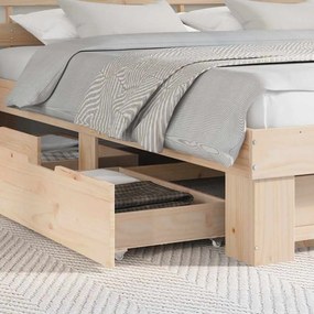 Rám postele se zásuvkou Hnědá 200 x 200 cm Masivní borové dřevo 3382262