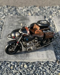 Plechový model - Motocykl se postranním vozíkem