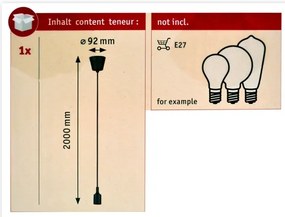 Paulmann 50346 - Napájecí kabel NEORDIC 1xE27/20W/230V IP44