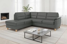 XXXLutz ROHOVÁ SEDAČKA, kůže, antracitová Sit & More - Sedací soupravy - 000144033237