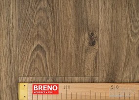 Breno PVC QUINTEX Gambel Oak 669D – tmavě hnědé dřevo, šíře 400 cm