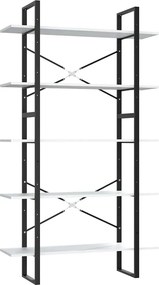Knihovna s 5 policemi bílá 100 x 30 x 175 cm kompozitní dřevo 3081998