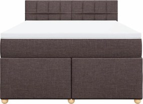 Box spring postel s matrací tmavě hnědá 140x200 cm textil 3286706