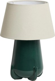 Zelená/slonovinová keramická stolní lampa (výška 45,5 cm) Odra – Kave Home