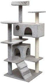 Škrabadlo pro kočky se sisalovými sloupky 125 cm šedá 170475
