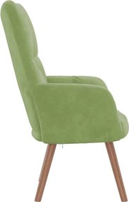 Relaxační křeslo světle zelené samet 328054