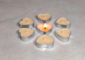 Set vonných sojových svíček ve tvaru srdce - vůně Rebarbory