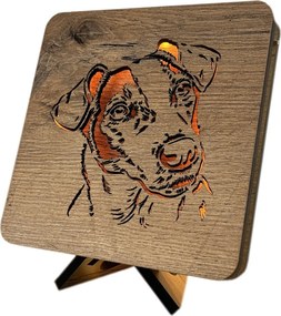 Li-Go "Jack Russell teriér" lampa 19x19 cm provedení povrchu: dub