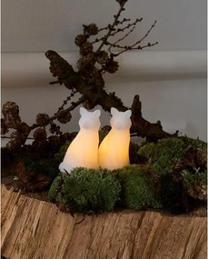 LED svíčky z pravého vosku na baterky, liška, 7 × 10 cm, bílá, sada 2 ks, CR2032