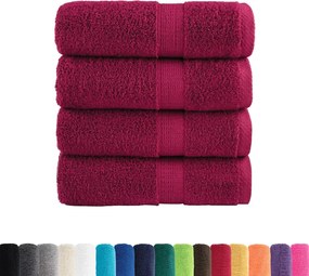Prémiové mycí utěrky SOLUND 4 ks bordó 30x30 cm 600 g/m² 137204