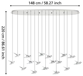 Eglo 390403 - LED Stmívatelný lustr na lanku PARATEBUENO 17xLED/3W/230V chrom