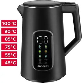 RK3385 černá / Rychlovarná konvice / regulace teploty / 1,7 l / LED di