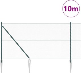 Hexagonální plot s podpěrou 10 x 1,4 m Ocel potažená PVC Zelená 3353066
