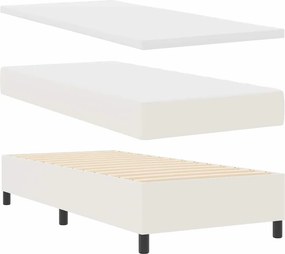 Postel s boxspringem s čelo Krémová a bílá 100 x 200 cm 3337545