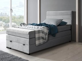 Kontinentální boxspring postel LORA 200x120, šedá (mono 244)
