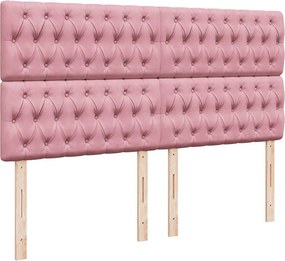 Box spring postel s matrací růžová 200x200 cm samet 3292441