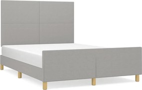 Rám postele bez matrace světle šedý 140 x 200 cm textil 3124895