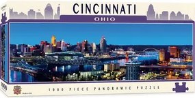 MASTERPIECES Panoramatické puzzle Cincinnati, Ohio / 1000 dílků / 99 ×