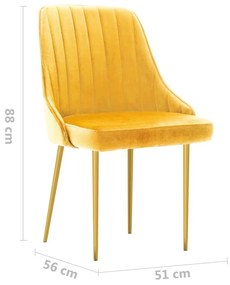 Petromila Jídelní židle 2 ks žluté samet