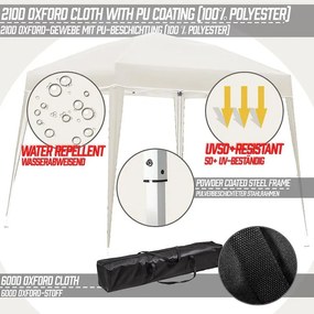JAGO Zahradní párty stan, 3 x 3 m, béžový