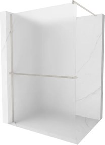 Mexen Kioto+, sprchová zástěna Walk-In s poličkou a věšákem 70 x 200 cm, 8mm sklo námraza, broušená ocel profil, 800-070-121-97-30