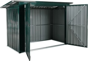 Ocelový box na dva odpadkové koše, zelená, RUBIS