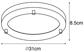 Moderní stropní svítidlo zlaté 31 cm IP44 - Yuma