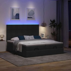 Osmanský rám postele s matrací černý 200x200cm textil 3314550