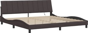 Rám postele bez matrace Hanko tmavě hnědý 200 x 200 cm textil 3310485