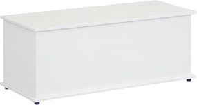 HOMCOM Dřevěný Úložný Truhlicový Otoman s Víkem pro Uložení v Ložnici a Obývacím Pokoji, Nosnost 120 kg, 100x40x40 cm, Bílý | Aosom