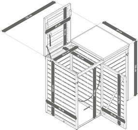 Tchibo - Box na 2 popelnice s různými možnostmi instalace, 2x 240 l