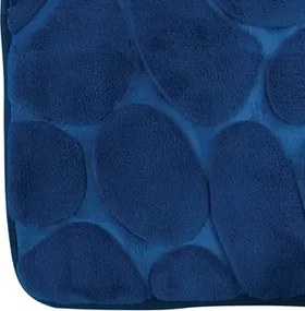 MSV PEBBLES koupelnová předložka 40 x 60 cm tmavě modrá / polyester, P