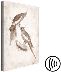 Obraz Ptáci ve stylu boho - dva papoušci na větvích a světlém pozadí