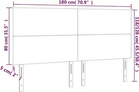 Čelo postele s LED černé 180x5x118/128 cm textil 3122160