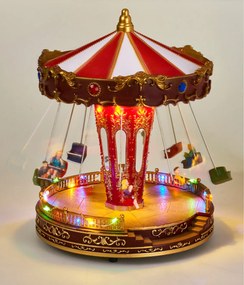 Vánoční LED kolotoč s hudbou a pohyblivými figurkami, 21 x 27 cm