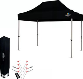 BRIMO Nůžkový párty stan EXCLUSIVE ALU 2x3 m bez stěn černý