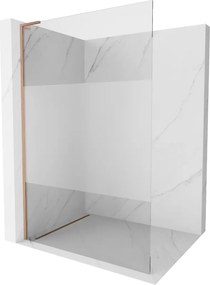 Mexen Kioto L, sprchová zástěna Walk-In 80 x 200 cm, 8mm čiré sklo-námraza, měděný matný profil, 800-080-103-65-35