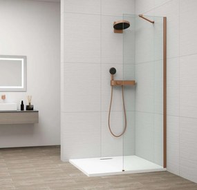 Polysan Esca - Sprchová stěna Walk-In 50x210 cm, Antidrop, sklo čiré/měď mat ES1050-09