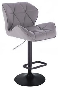 LuxuryForm Barová židle MILANO na černém talíři  - šedá
