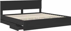 Rám postele se zásuvkou Černá 200 x 200 cm Inženýrské dřevo 3410673
