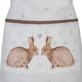 Bavlněná kuchyňská zástěra se vzorem králíčků Bunnies in Love – 70x85 cm