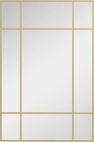 HOMCOM Obdélníkové Nástěnné Zrcadlo 90x60 cm se Zlatým Kovovým Rámem - Dekorativní Zrcadlo do Obývacího Pokoje, Ložnice a Předsíně | Aosom
