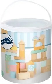 Small Foot Dřevěné kostky pastelové 50 ks / od 12 měsíců