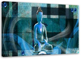 Obraz na plátně Buddha Modrá abstrakce - 120x80 cm