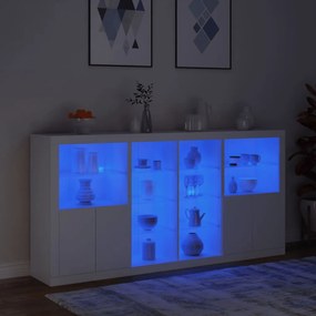 Příborník s LED osvětlením bílý 202 x 37 x 100 cm 3209184