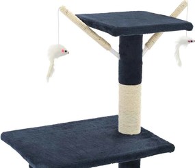 Škrabadlo pro kočky se sisalovými sloupky 138 cm tmavě modré 170582