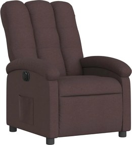 Elektrické polohovací křeslo tmavě hnědé textil 3204073