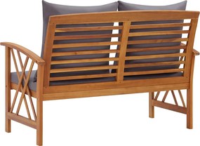 Zahradní lavice s poduškami 119 cm masivní akáciové dřevo 310271